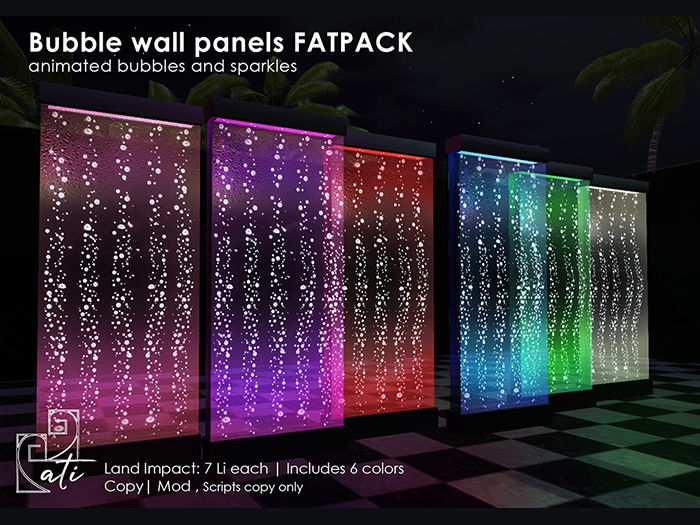 Second Life Marketplace - ati: Bubble wall panels fatpack_ animated bubbles and sparkles